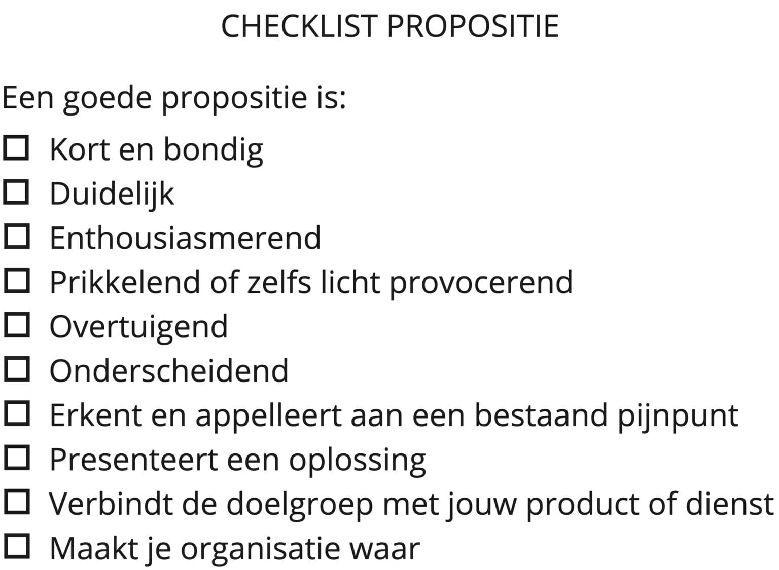 Voorbeelden goede en slechte proposities - XY Marketing Solutions